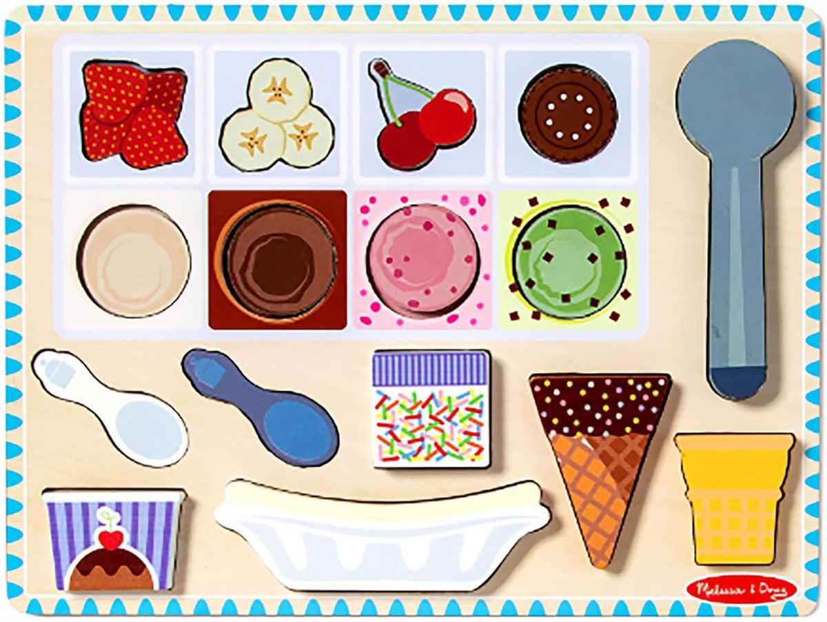 Wooden Magnetic Ice Cream Puzzle & Play Set – 4 Kids Only