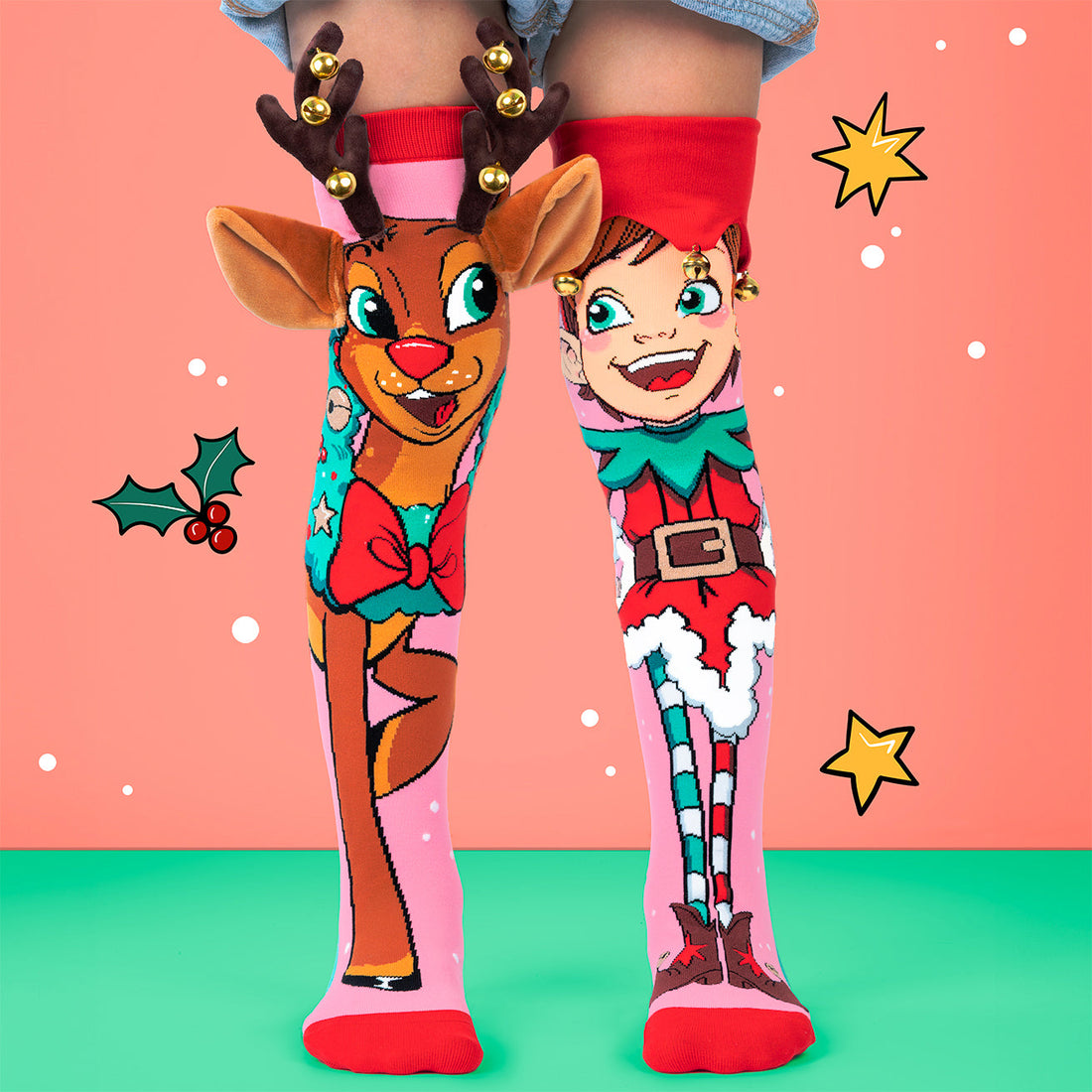 REINDEER AND ELF SOCKS – 4 Kids Only