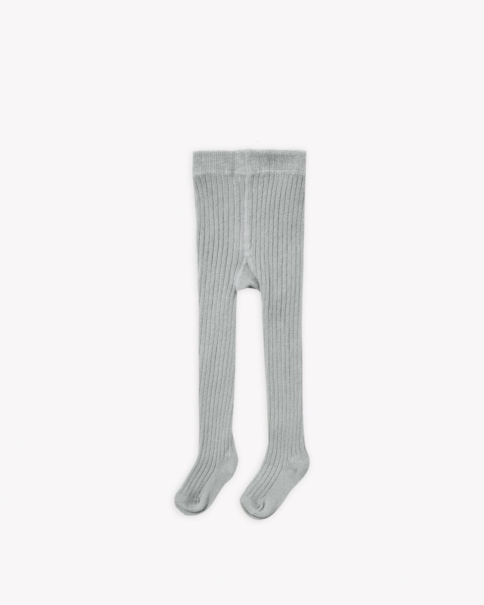 Dusty Blue Solid Ribbed Tights – 4 Kids Only